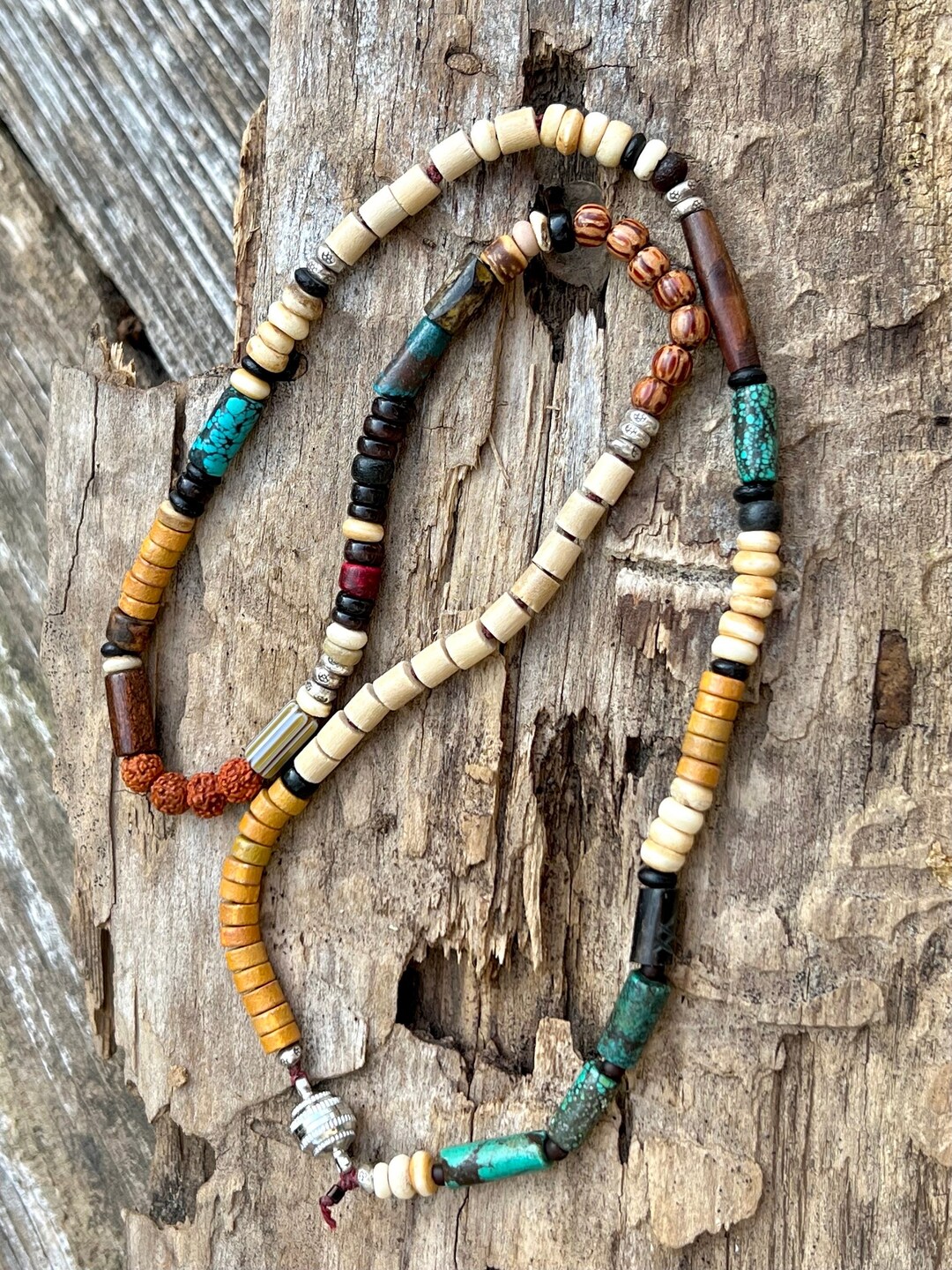 Men's Beaded Choker Casual Necklace for Men. Handmade Beads Minimalist ...