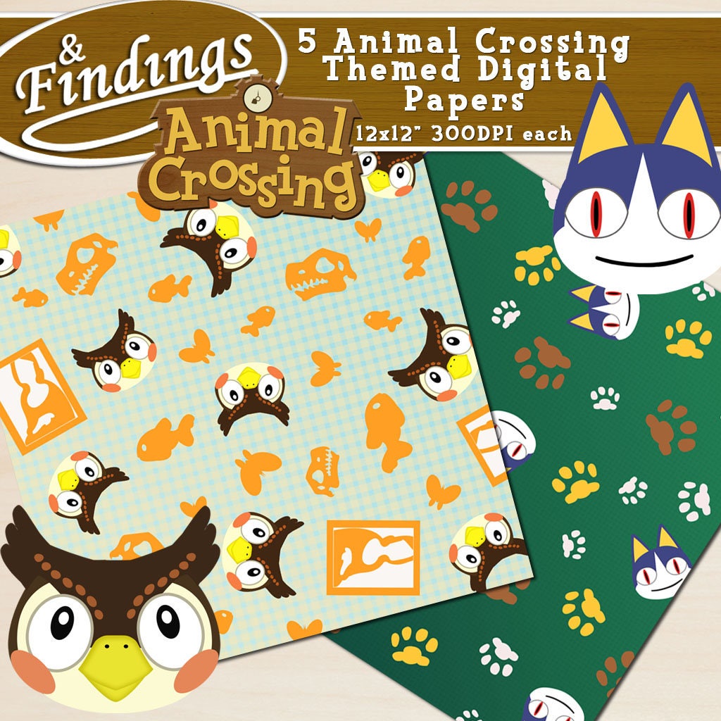 Instant Download Animal Crossing Themed Digital Paper Ready to Print ...