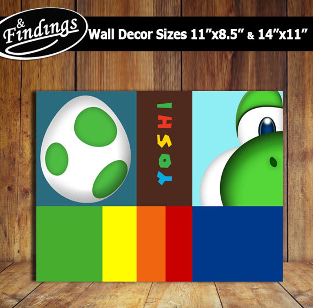 Yoshi Wall Decor, Room Decor, Kids Decor, Wall Art, Yoshi Poster ...