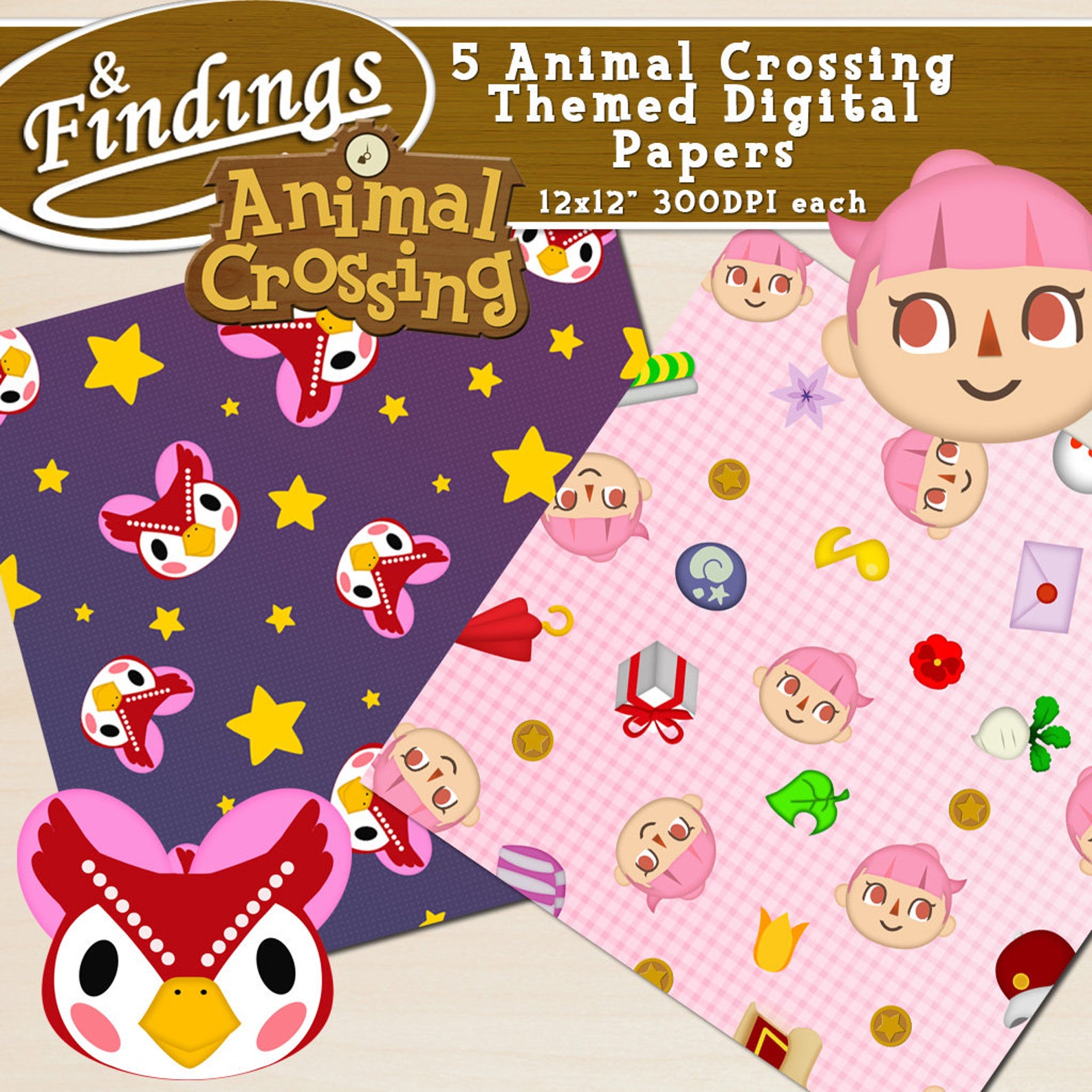 Instant Download Animal Crossing Themed Digital Paper Ready to Print ...