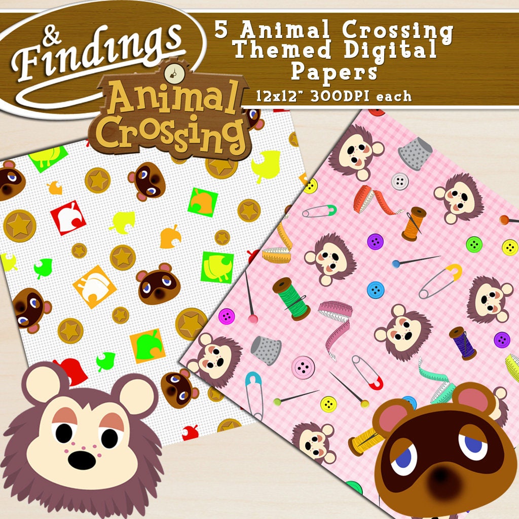 Instant Download Animal Crossing Themed Digital Paper Ready to Print ...