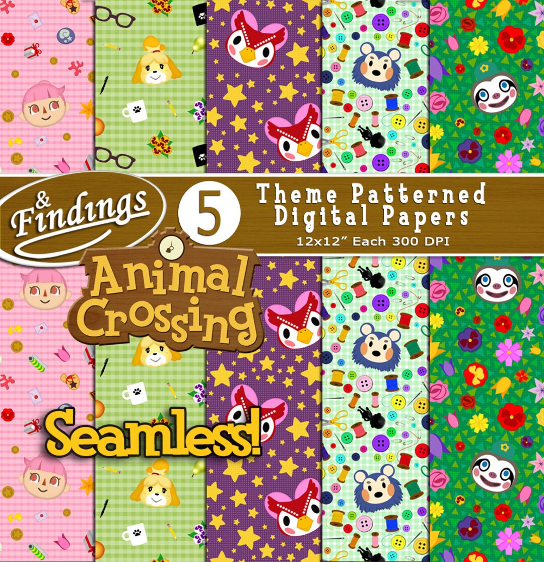 Instant Download Animal Crossing Themed Digital Paper Ready to Print ...