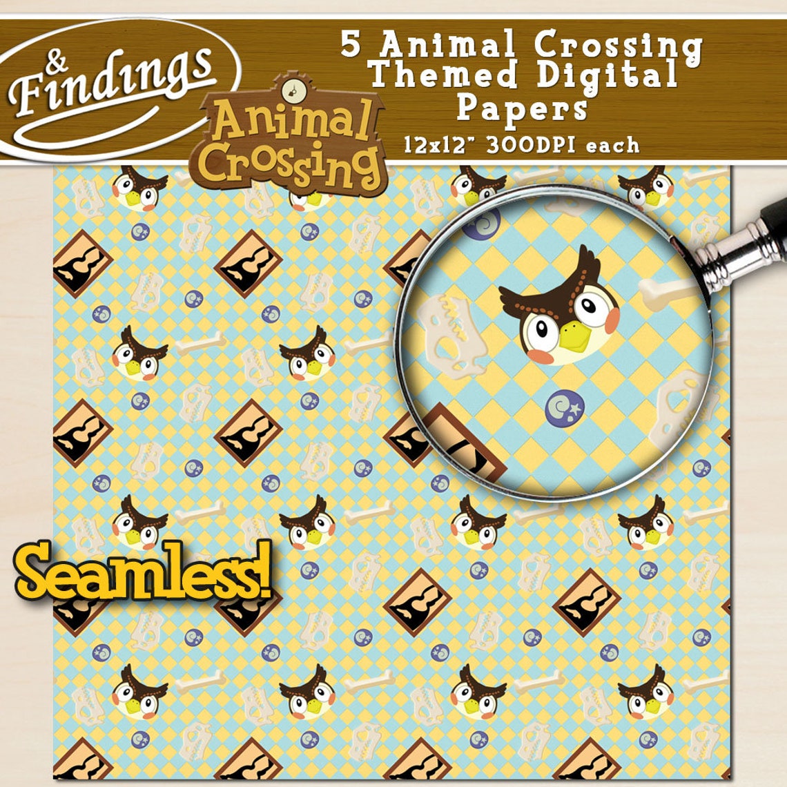 Instant Download Animal Crossing Themed Digital Paper Ready to Print ...