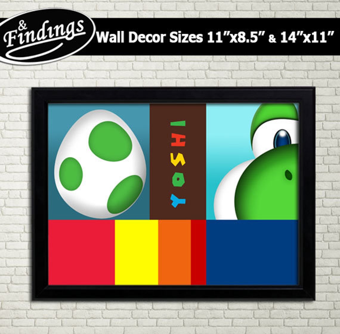 Yoshi Wall Decor, Room Decor, Kids Decor, Wall Art, Yoshi Poster ...