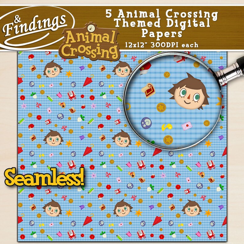 Instant Download Animal Crossing Themed Digital Paper Ready to Print ...