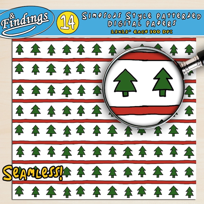 Instant Download Simpsons Style Christmas Digital Paper Ready to Print ...