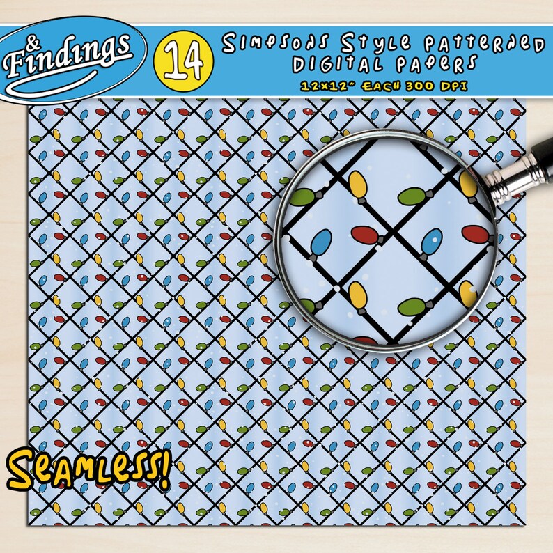 Instant Download Simpsons Style Christmas Digital Paper Ready to Print ...