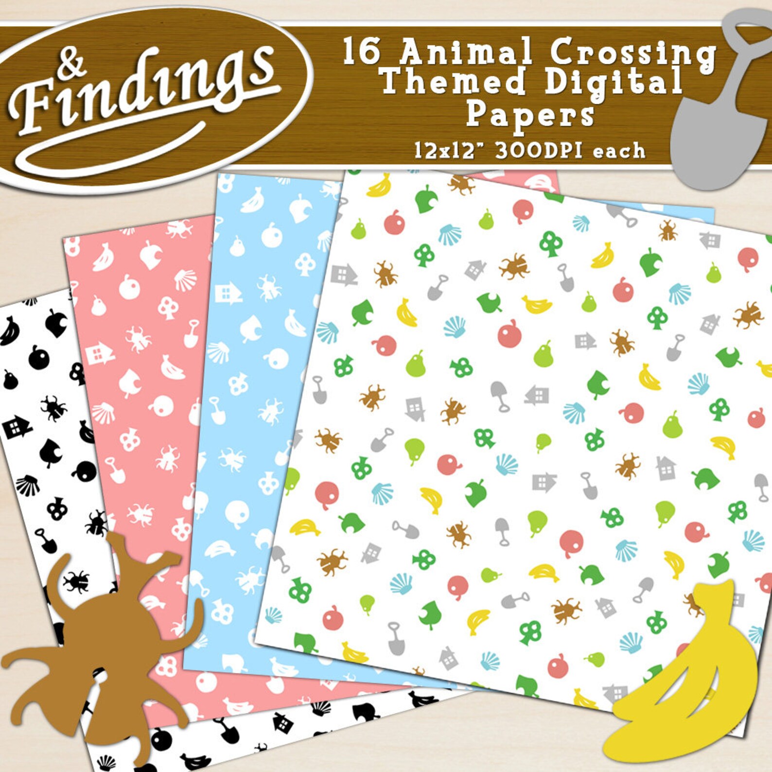 Instant Download Animal Crossing Themed Digital Paper Ready to Print ...