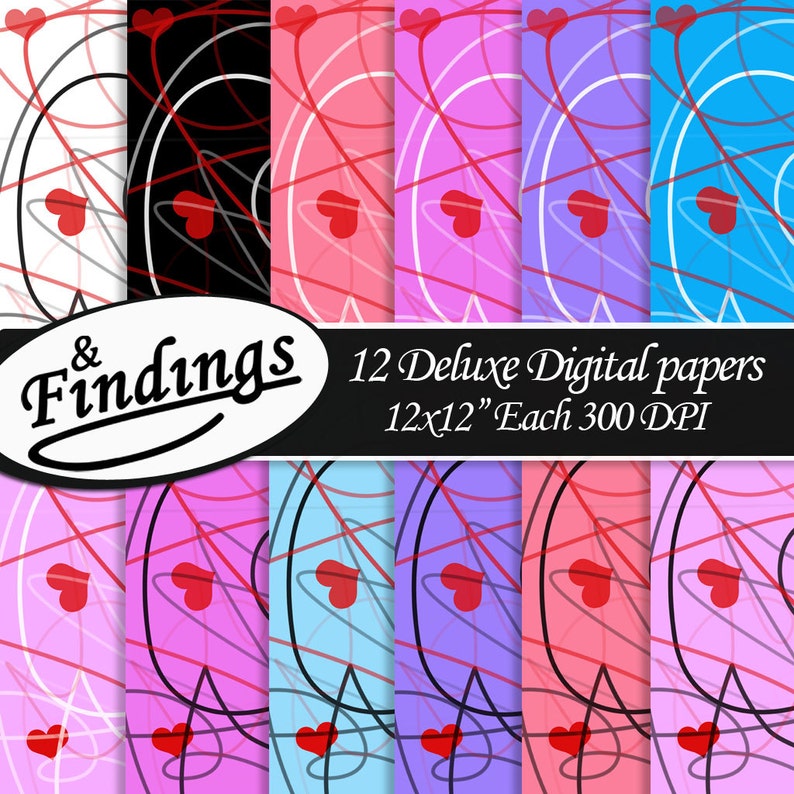 Digital Paper, Downloadable, Printable, the Heart Way, Love Paper ...