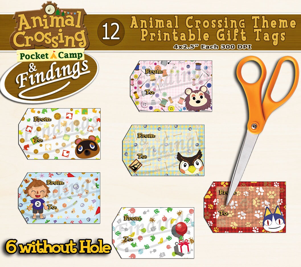 Instant Download Printable Animal Crossing Gift Tags, Boy Gift, Sable ...
