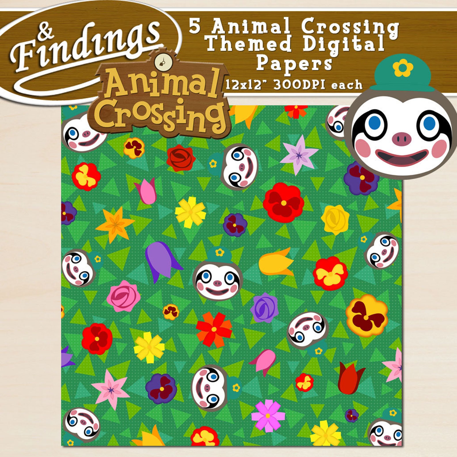 Instant Download Animal Crossing Themed Digital Paper Ready to Print ...