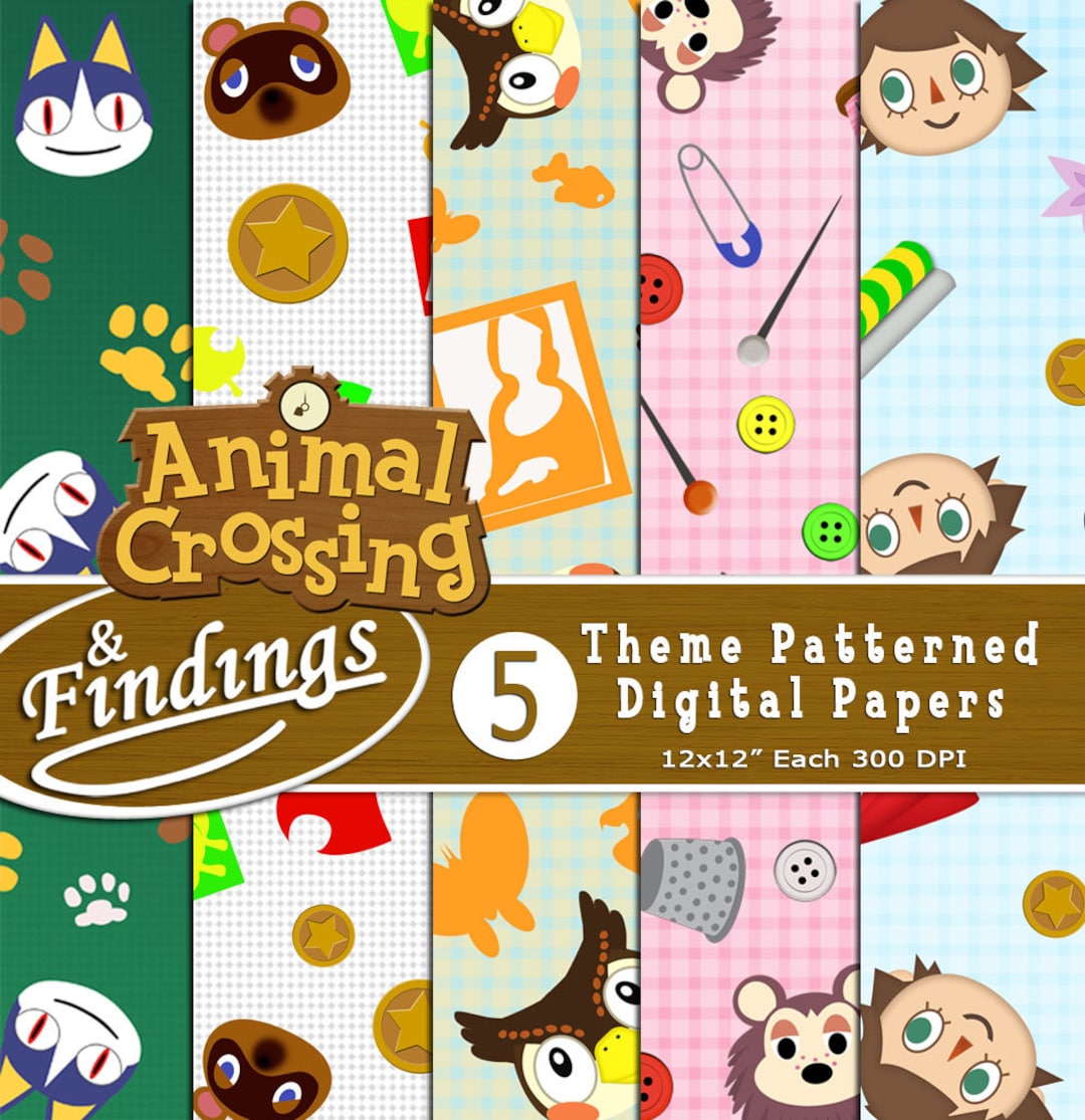 Instant Download Animal Crossing Themed Digital Paper Ready to Print ...