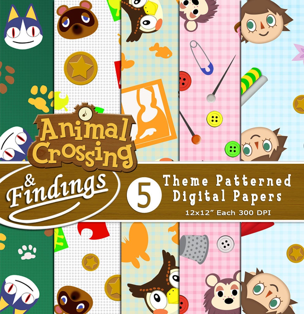 Instant Download Animal Crossing Themed Digital Paper Ready to Print ...