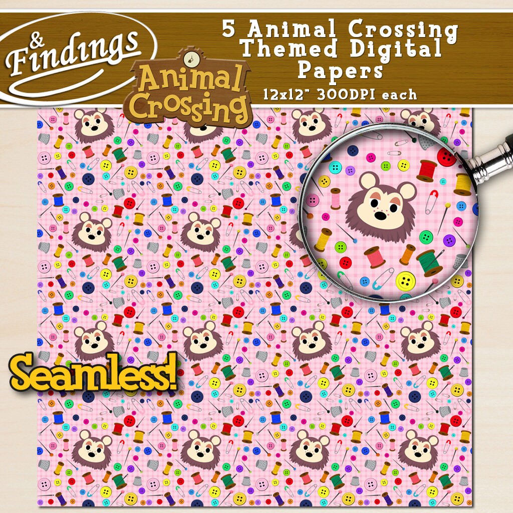 Instant Download Animal Crossing Themed Digital Paper Ready to Print ...