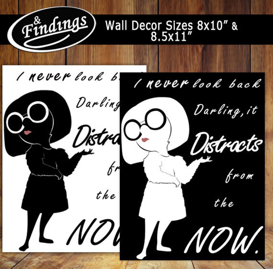 Don't Look Back!, Wall Decor, Edna Mode Silhouette, Printable, Instant ...