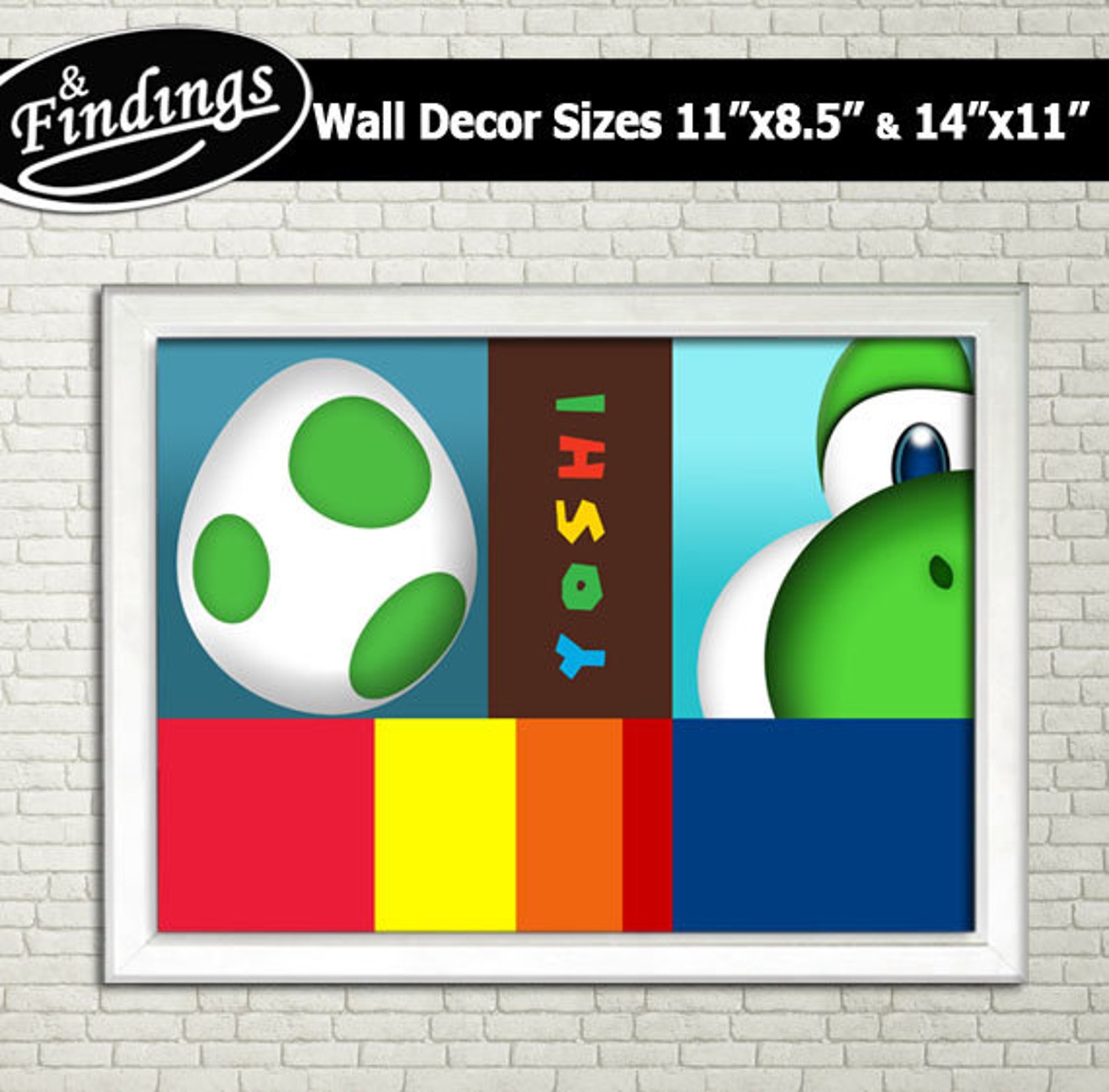 Yoshi Wall Decor, Room Decor, Kids Decor, Wall Art, Yoshi Poster ...