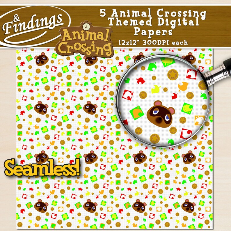 Instant Download Animal Crossing Themed Digital Paper Ready to Print ...