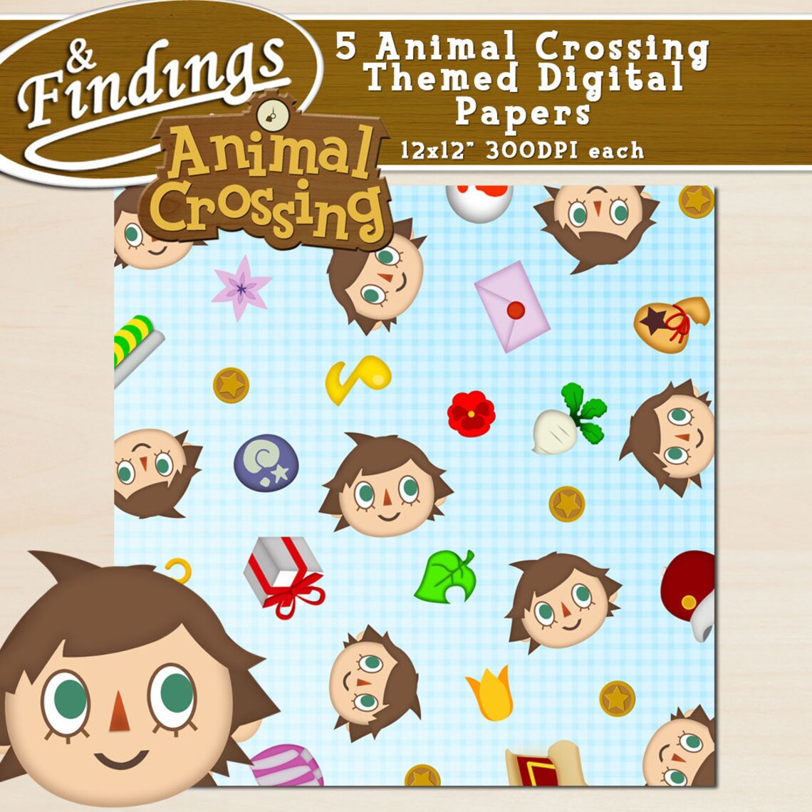 Instant Download Animal Crossing Themed Digital Paper Ready to Print ...