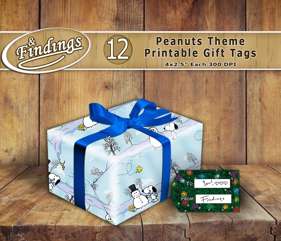 Instant Download Peanuts GIFT TAGS Ready to Print, Snoopy, Woodstock ...