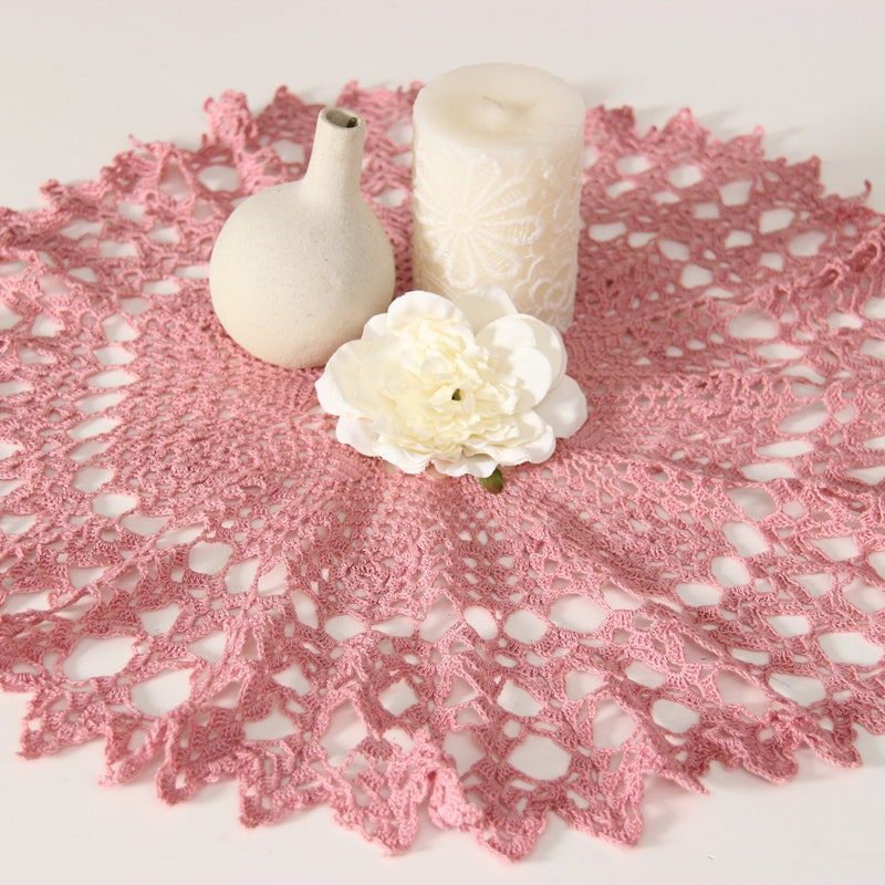 Vintage Pink Doily - Etsy