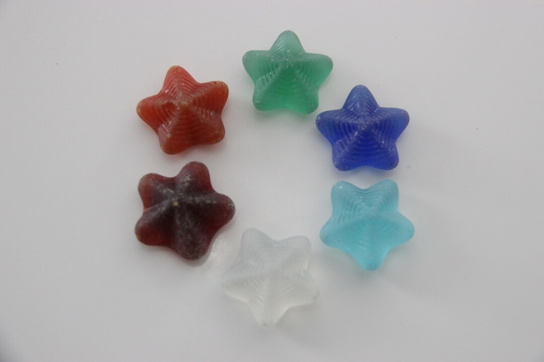 Large Handmade Sea Glass Style Sea Stars 39 Mm 1.4'' - Etsy
