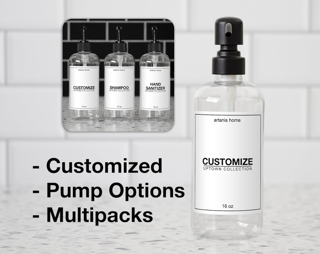 Customized Clear PET Plastic Pump Bottles W/waterproof Labels and ...