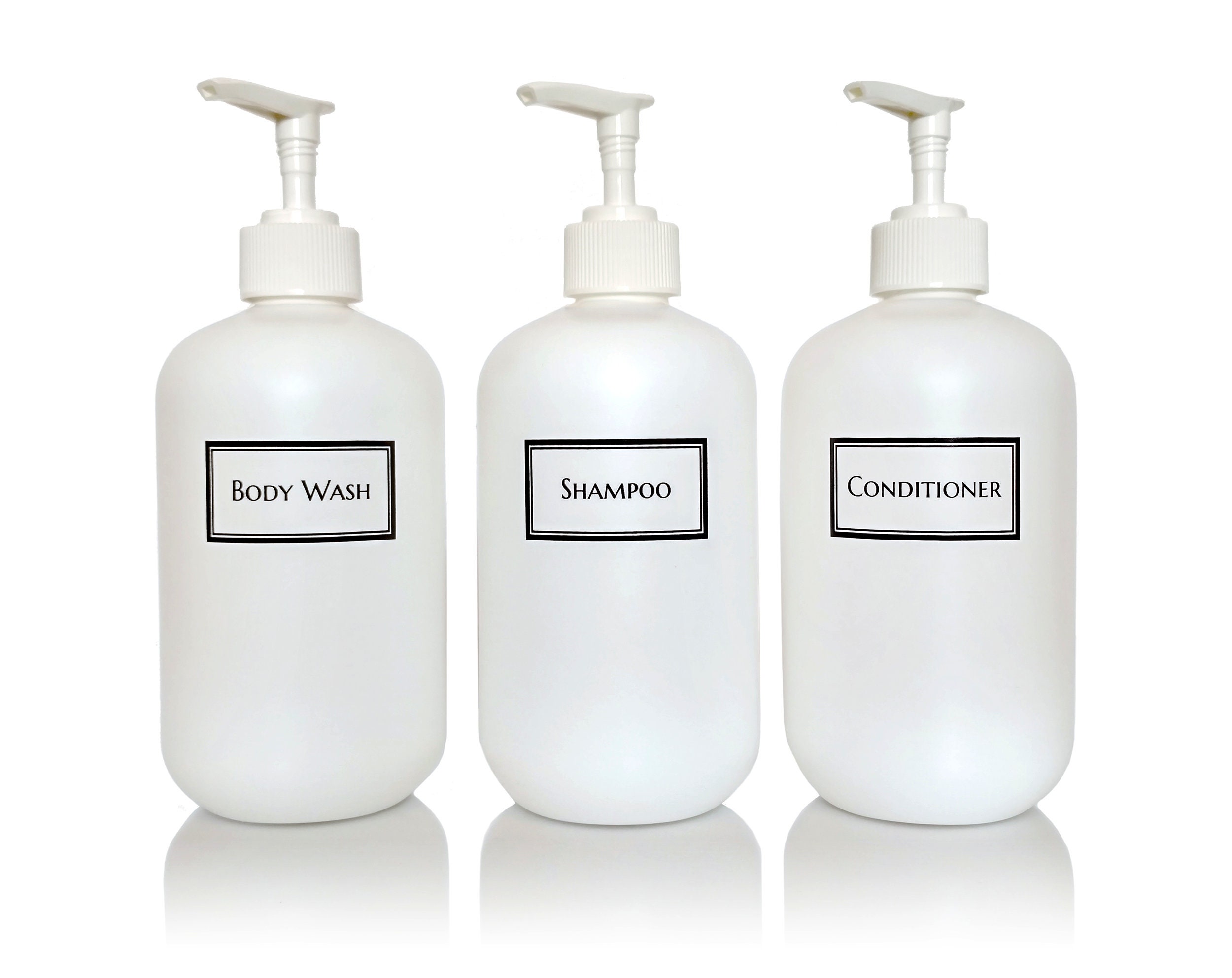 Silkscreened Refillable Shampoo Bottles Squat White 16 Oz - Etsy