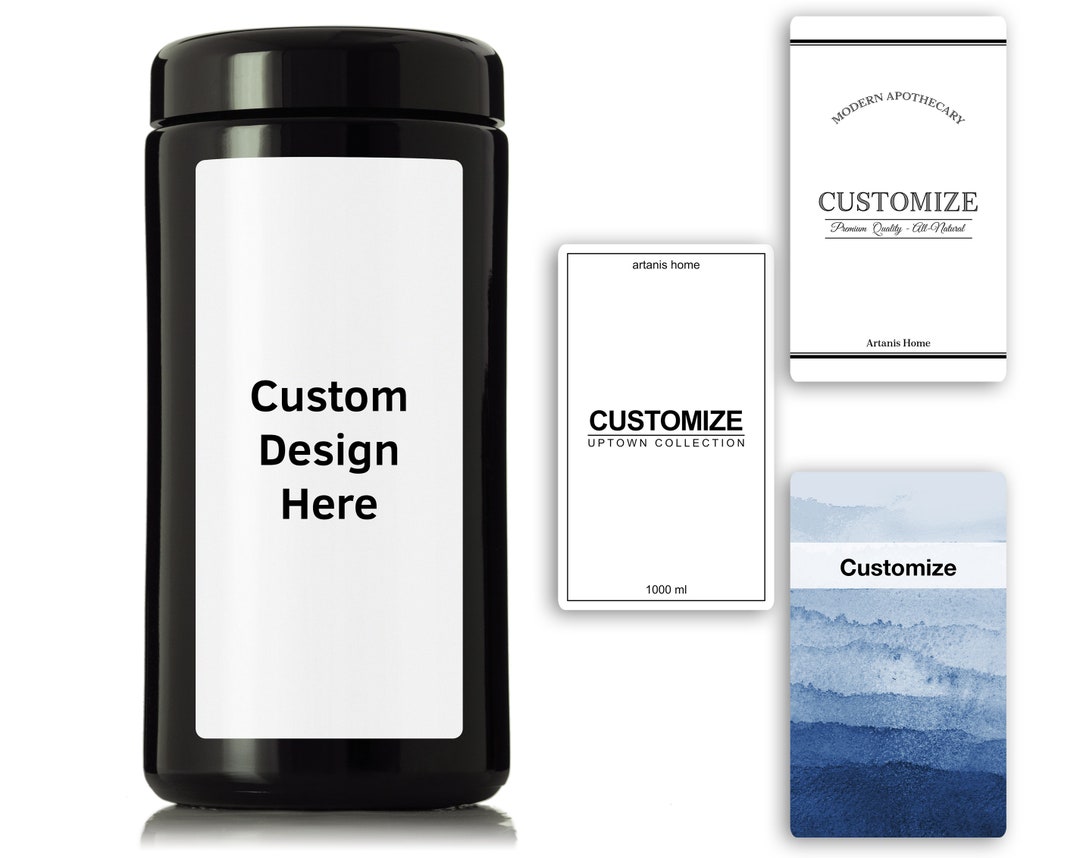 Customized UV Glass Jar 1 L Glass Jar 33.8 Oz Airtight Jar for Kitchen ...