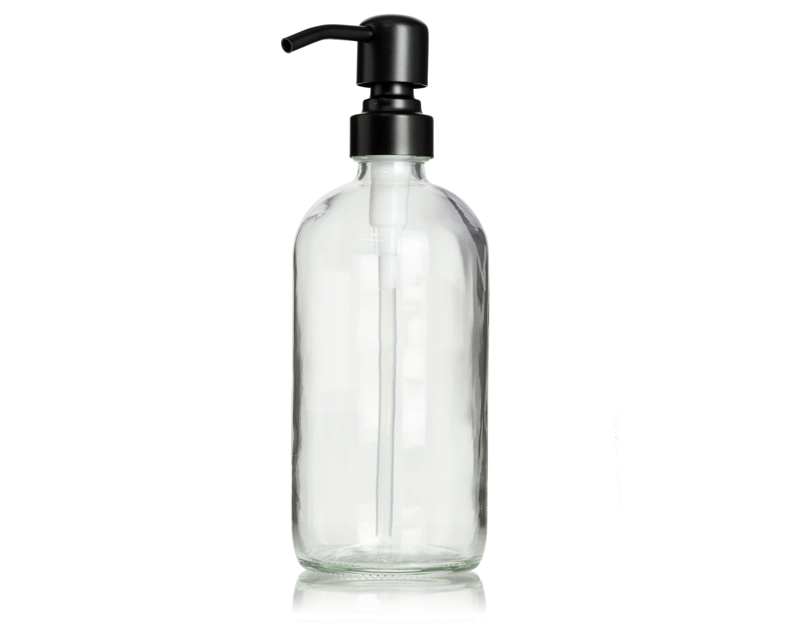 16 Oz Clear Glass Boston Round Pump Bottle With Choice of - Etsy