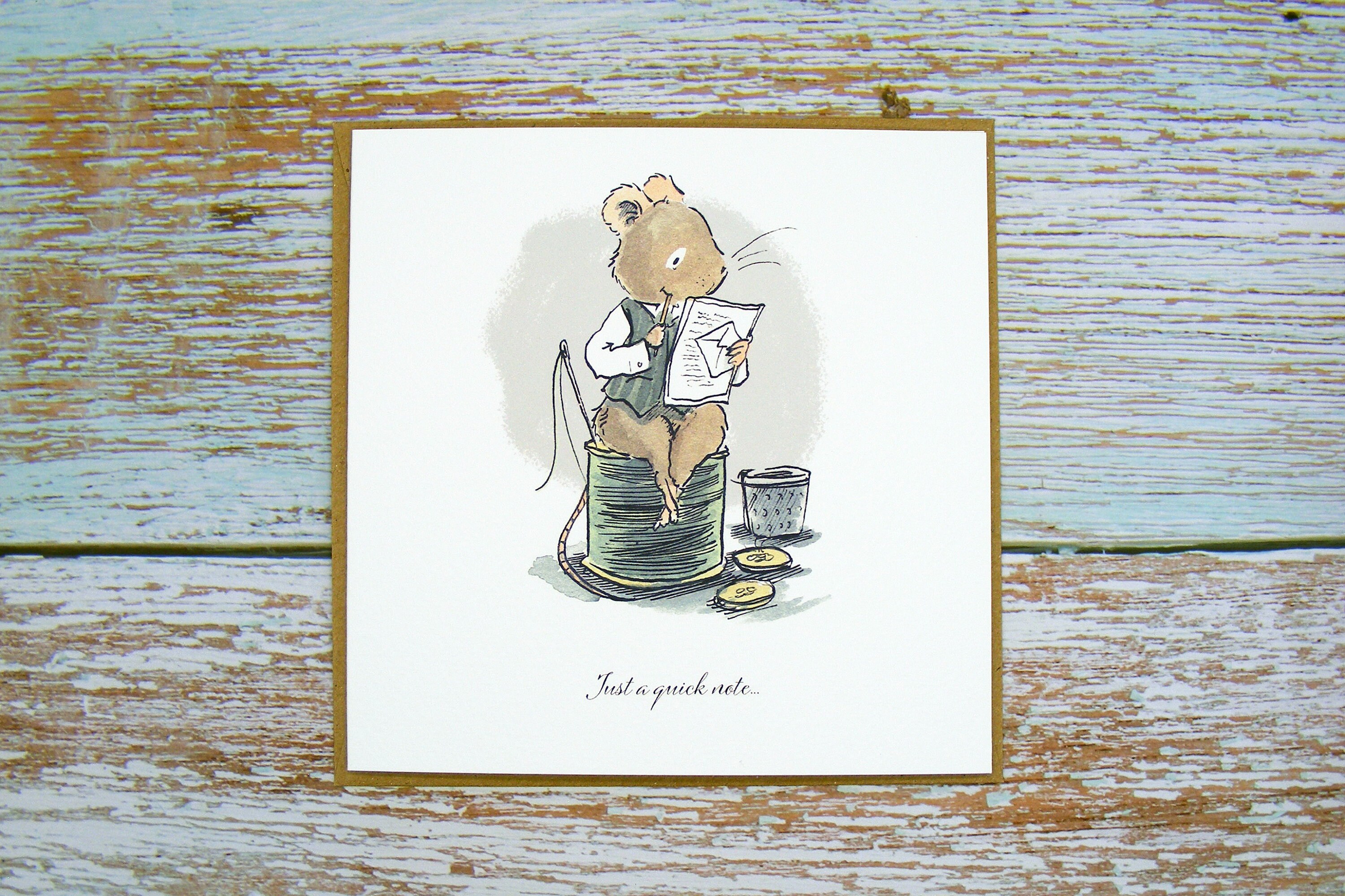 Just a Quick Note Greetings Card | Etsy