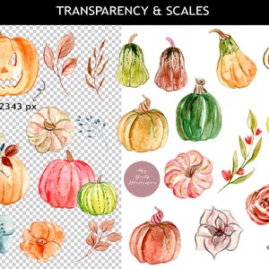 Watercolor Pumpkin Clipart for Halloween Decor Fall Autumn - Etsy