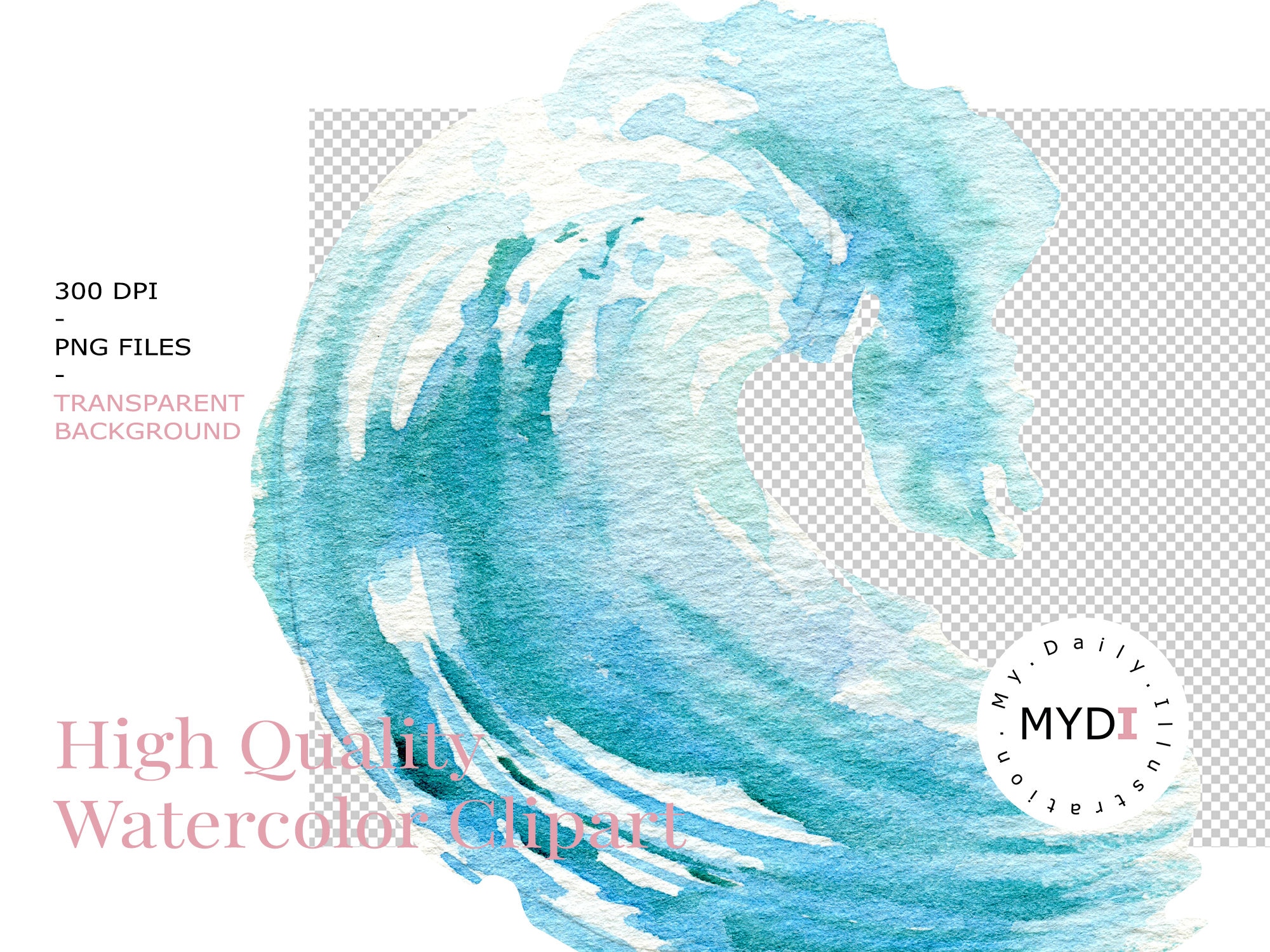 Watercolor Ocean Waves Clipart Set for Summer Project Beach - Etsy