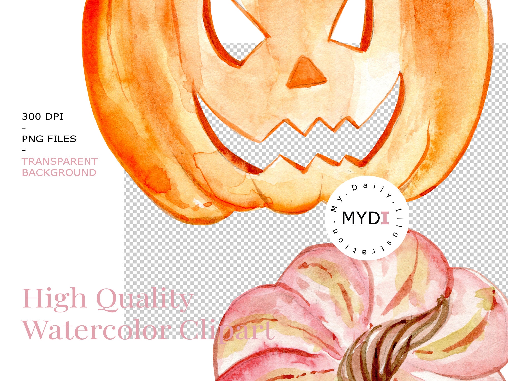 Watercolor Pumpkin Clipart for Halloween Decor Fall Autumn - Etsy