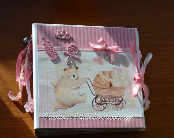 Little Girl Birth Album, Baby Girl Birth Gift, Customizable Birth Photo ...