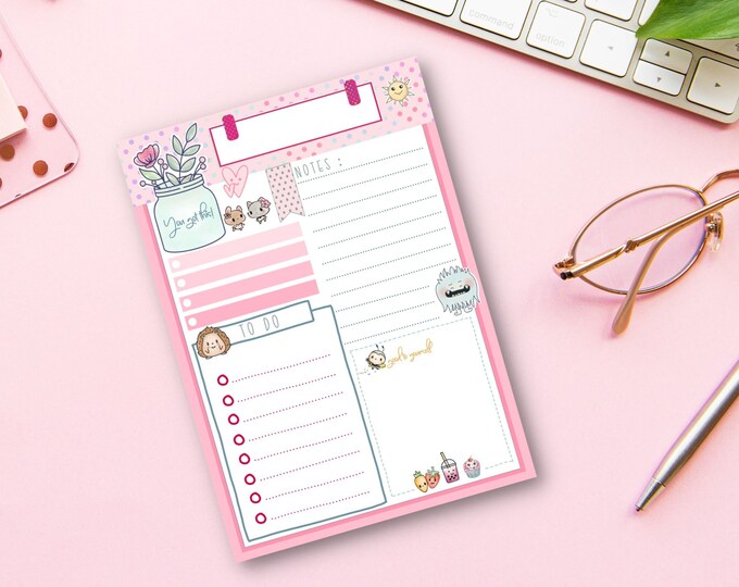 Kawaii Notepad Handmade, Personalized Note Pad, Cute Stationary Gift ...