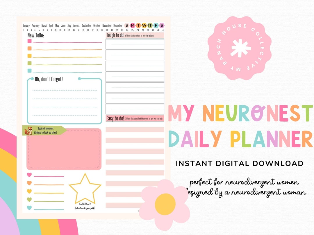 Instant Download the ADHD Neurodiversity Daily Planner-neuronest ...
