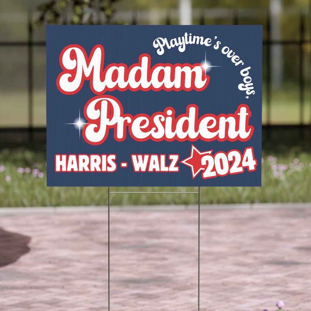 Madam President Yard Sign Election 2024 Kamala 2024 Us Election ...