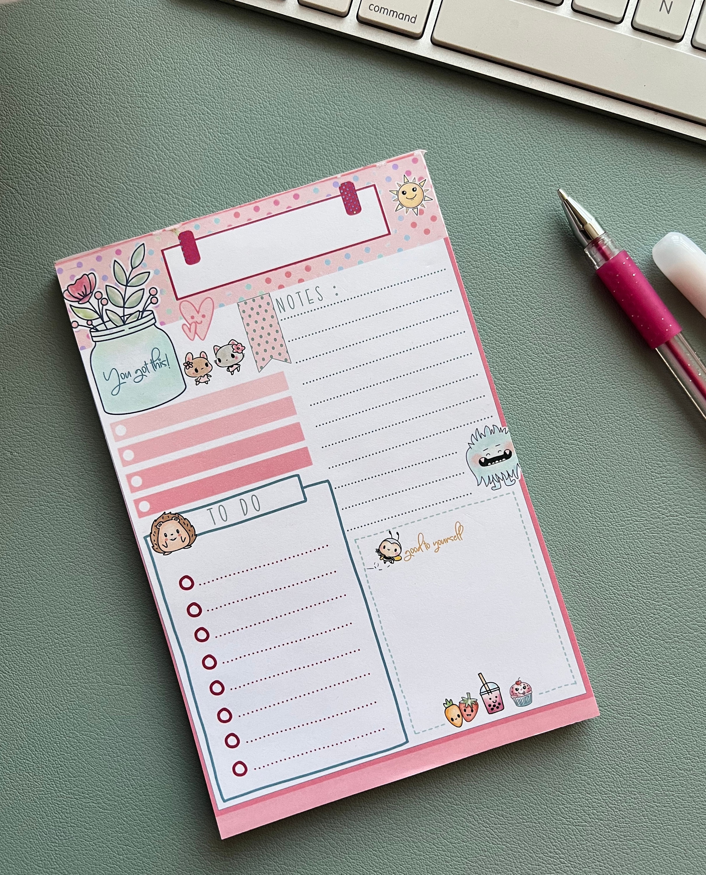 Kawaii Notepad Handmade, Personalized Note Pad, Cute Stationary Gift ...