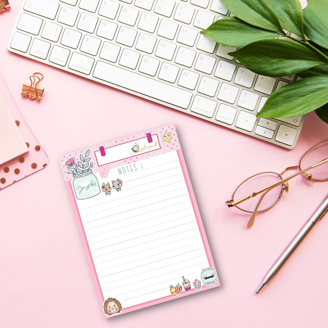 Cute and Colorful Kawaii Handmade Notepad -themed Notepad With ...