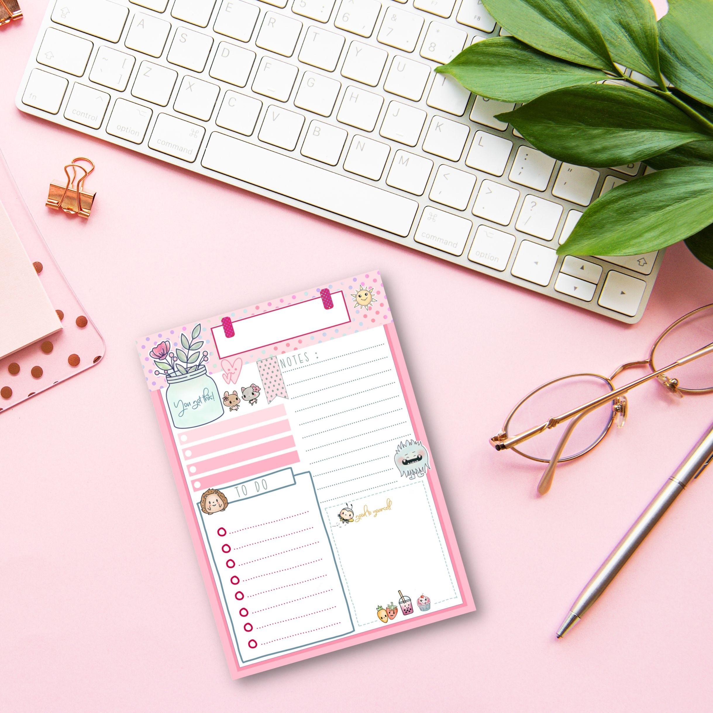 Kawaii Notepad Handmade, Personalized Note Pad, Cute Stationary Gift ...