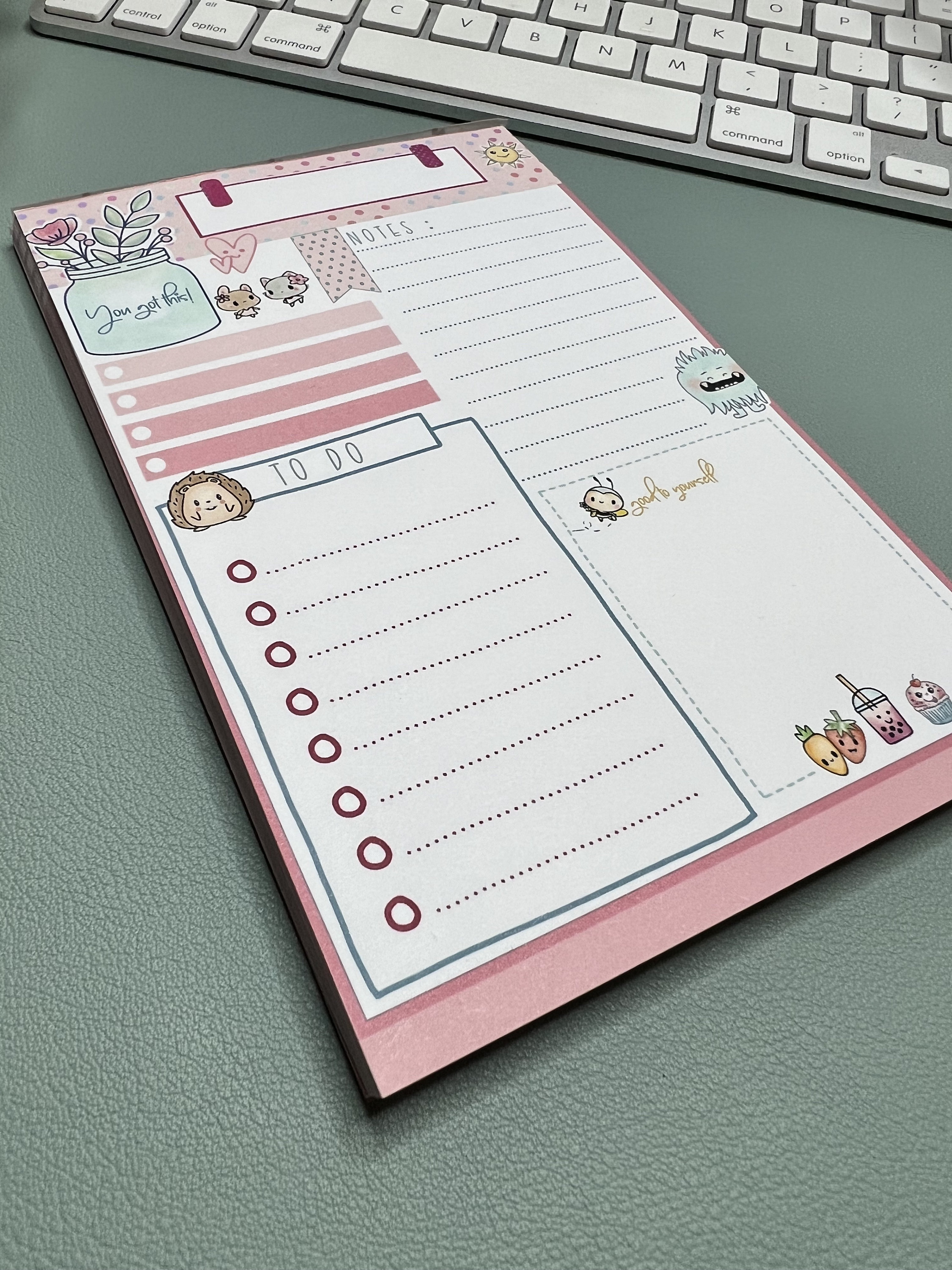 Kawaii Notepad Handmade, Personalized Note Pad, Cute Stationary Gift ...