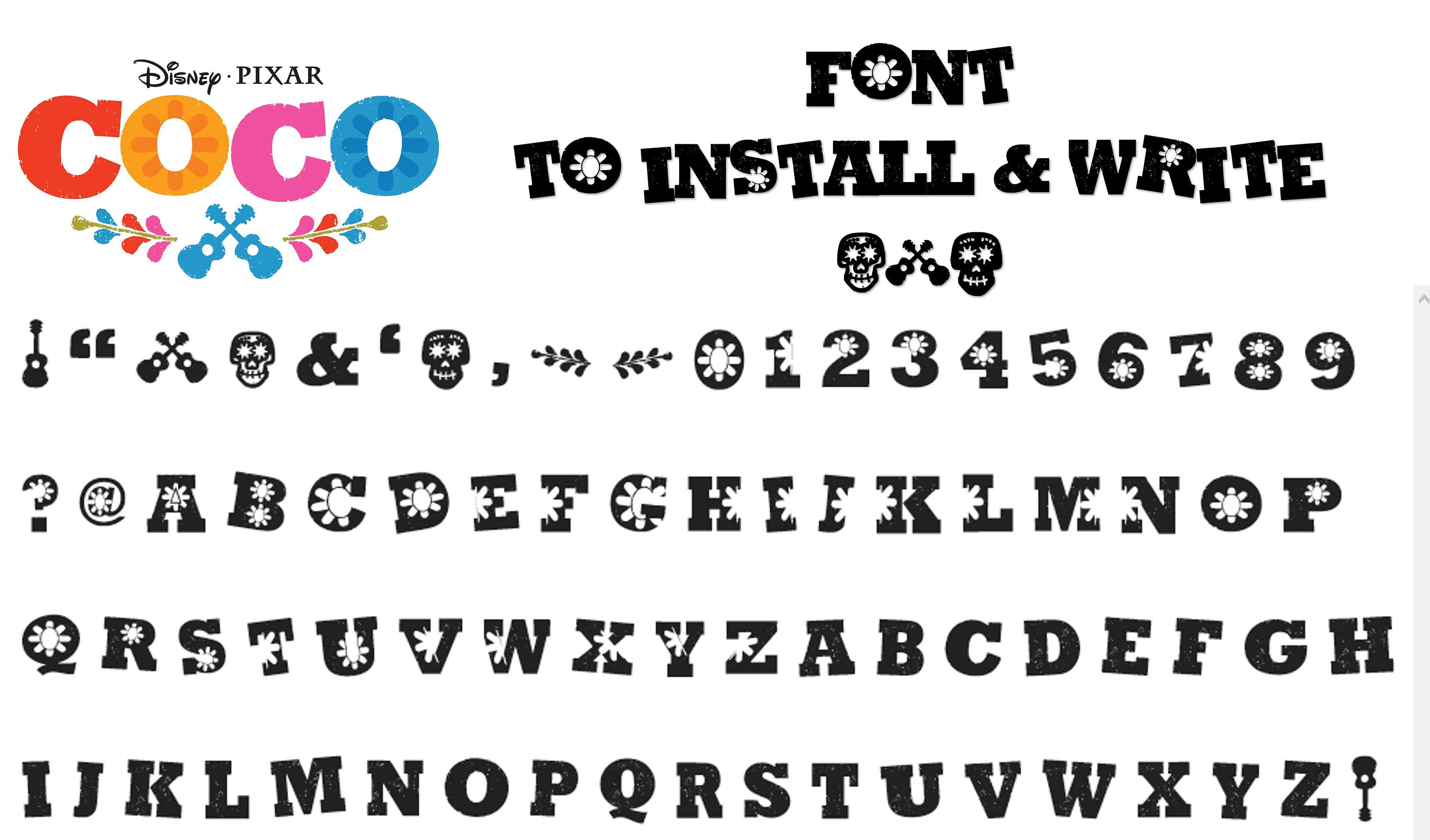 Coco Movie Inspired Font. To install and write AND CUT | Etsy