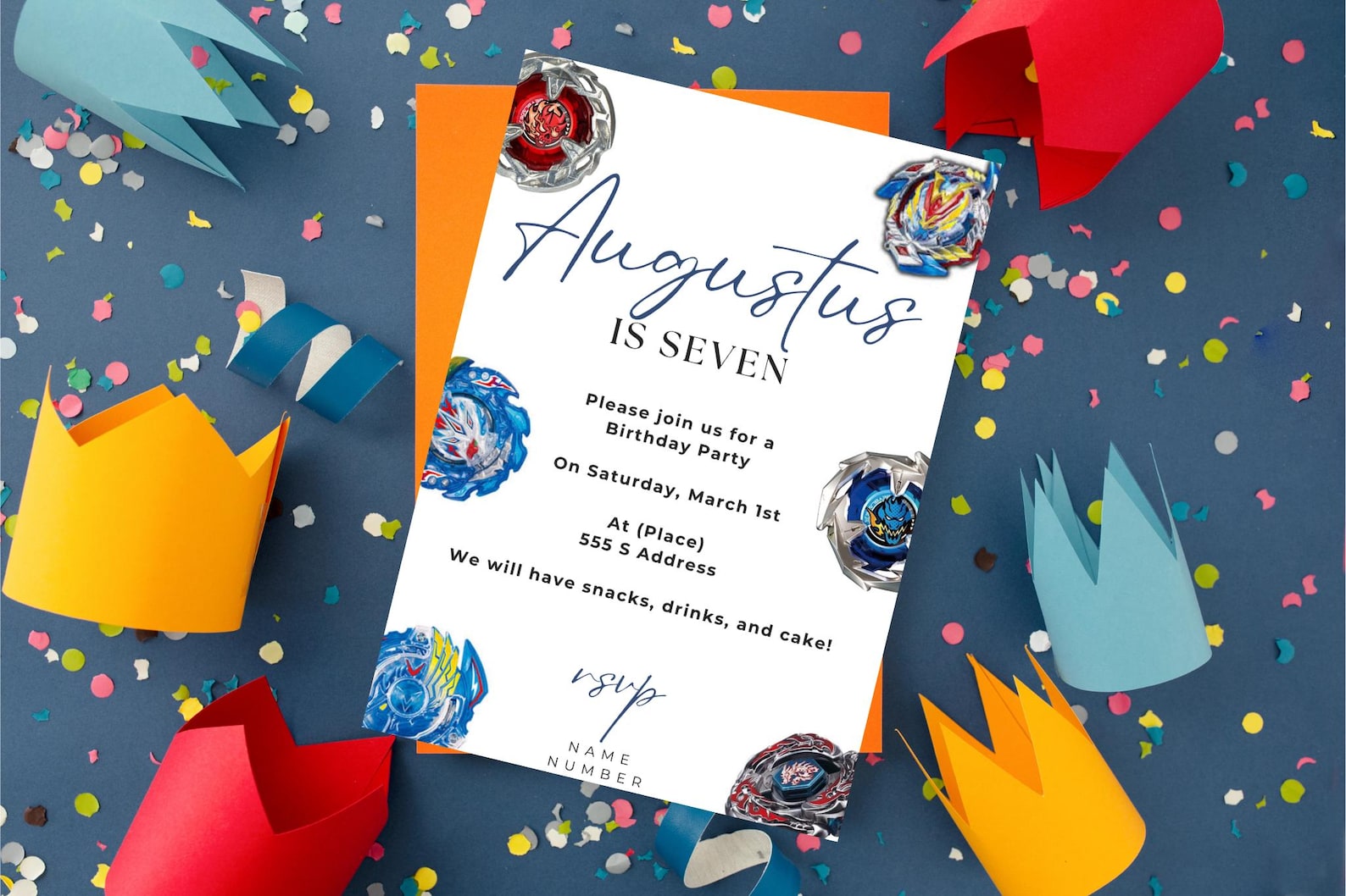 Beyblade Birthday Invitation - Etsy