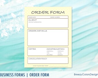 Embroidery Order Form Printable Custom Templates Business | Etsy