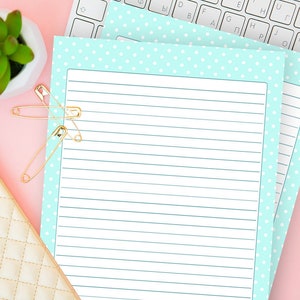 Dotted Lined Paper Printable Writing Set of 5 Multiple - Etsy