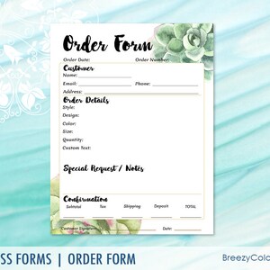 Craft Order Form Template Printable Downloadable for Home - Etsy