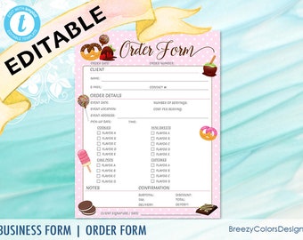 Treat Order Form Template - Etsy