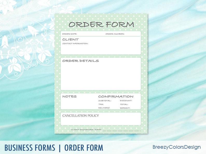 Free Craft Business Order Form Printable - Printable Forms Free Online
