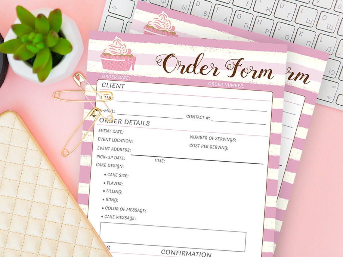 Cake Order Form Download for Wedding Bakery Business Homemade - Etsy