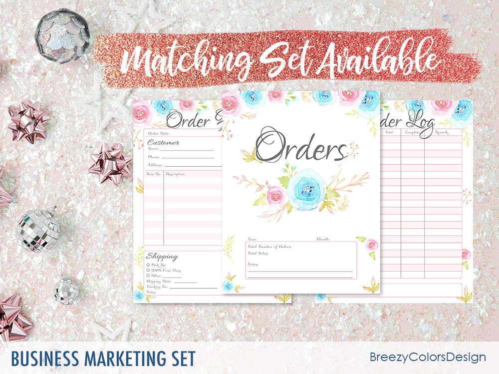 Floral Order Form Template Cute Ordering Sheet Quotation | Etsy